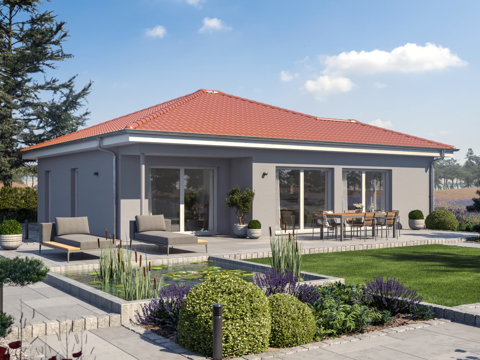 BUNGALOW 128 mit Walmdach - | HausbauDirekt.de