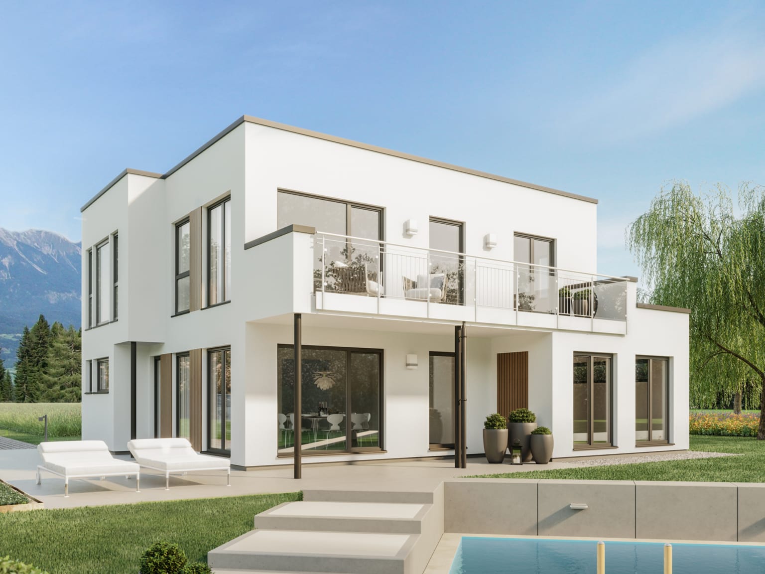 Modernes Kubus Haus San Pedro mit Flachdach - GUSSEK HAUS ...