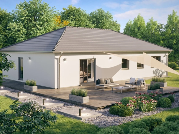 Winkelbungalow ELK BU 132 mit Walmdach - | HausbauDirekt.de