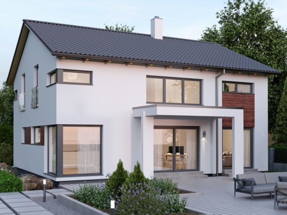 Fertighaus ELK Haus 130 mit Erker - | HausbauDirekt.de